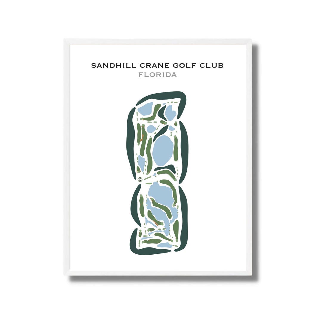 Sandhill Crane Golf Club, Florida Golf Course Map Canvas, Golf Map Wall ...