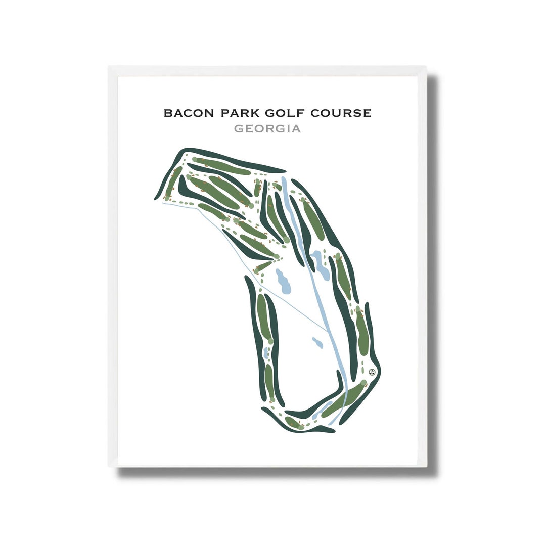 Bacon Park Golf Course, GA | Golf Course Map, Golf Map, Golfer Gift for ...