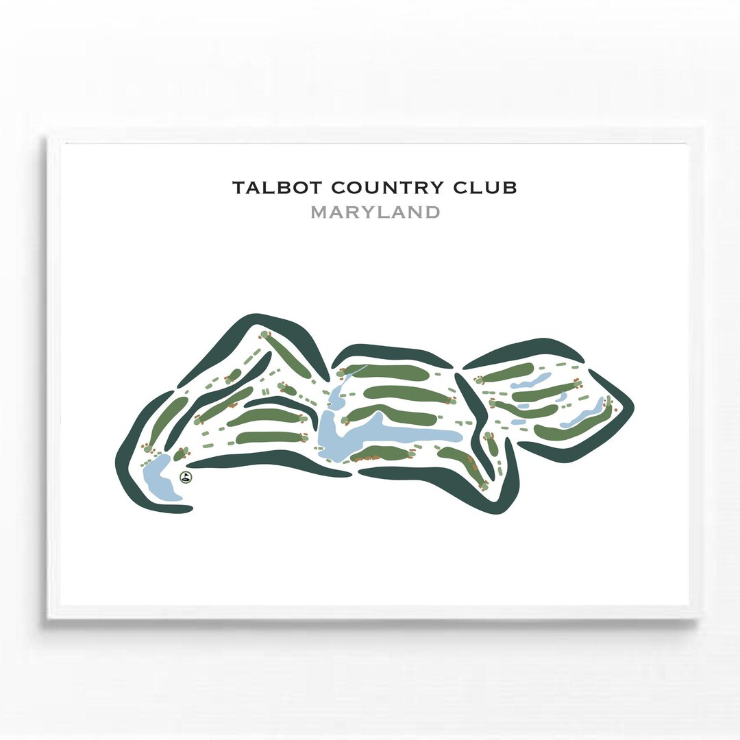 Talbot Country Club, MD | Golf Course Map, Golf Map, Golfer Gift for ...