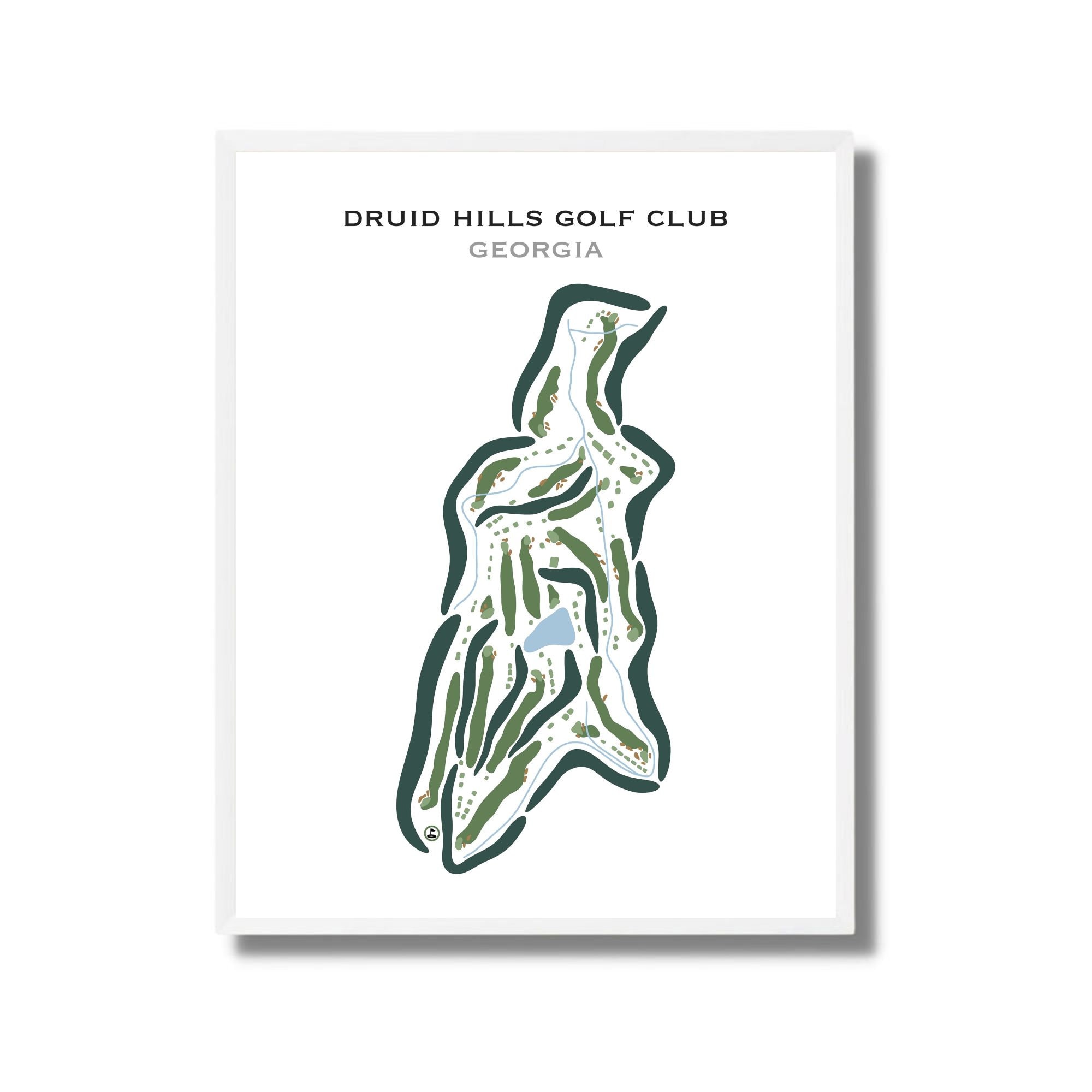 Druid Hills Golf Club Ga Golf Course Map Golf Map Golfer Gift For