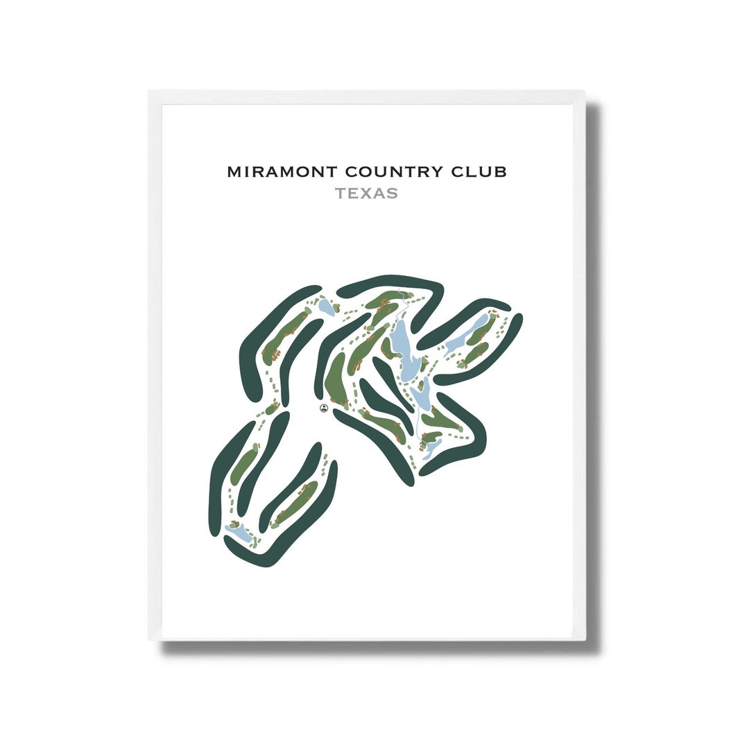 Golf Club Prints- Miramont Country Club Texas Golf Course Map ...