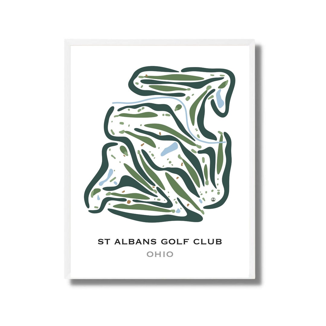 St. Albans Golf Club, Ohio Golf Course Map, Home Decor, Golfer Gift for ...