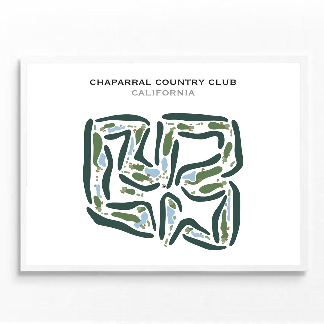 Chaparral Country Club, CA | Golf Course Map, Golf Map, Golfer Gift for ...