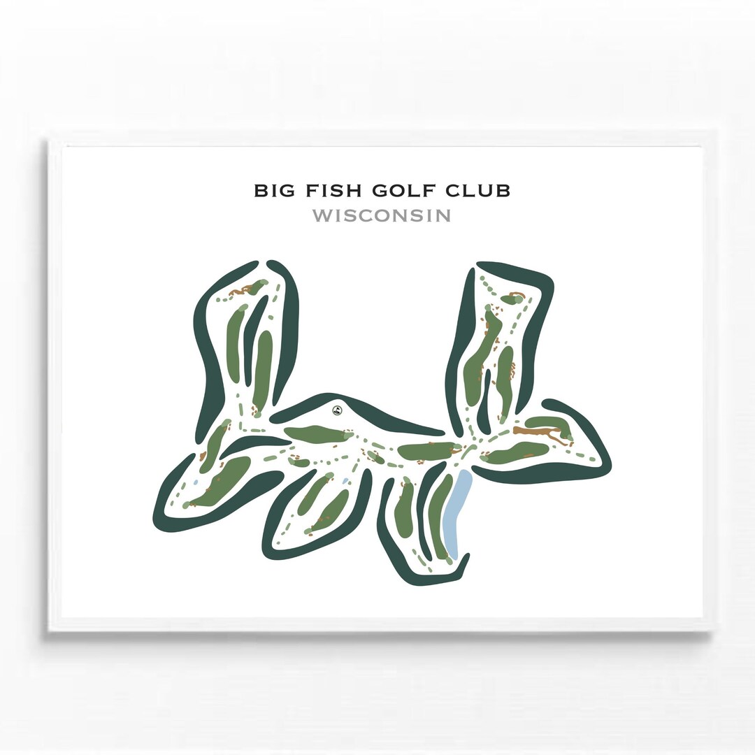 Big Fish Golf Club, WI | Golf Course Map, Golf Map, Golfer Gift for Him ...