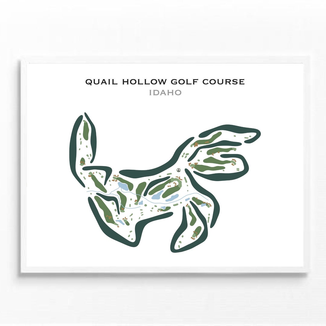 Quail Hollow Golf Course, ID | Golf Course Map, Golf Map, Golfer Gift ...
