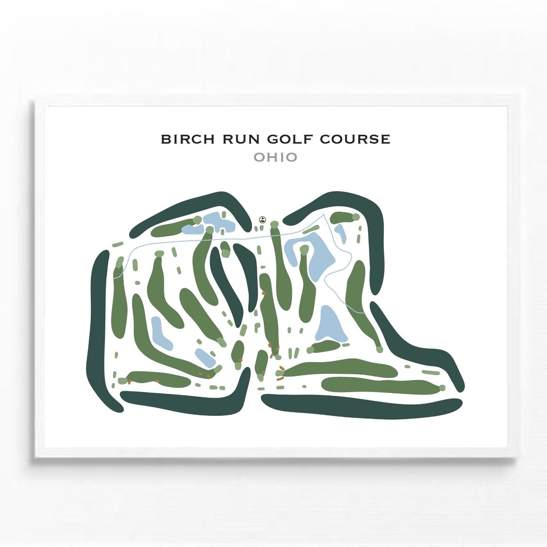 Birch Run Golf Course, Ohio Golf Course Map Wall Art, Golf Map Canvas ...