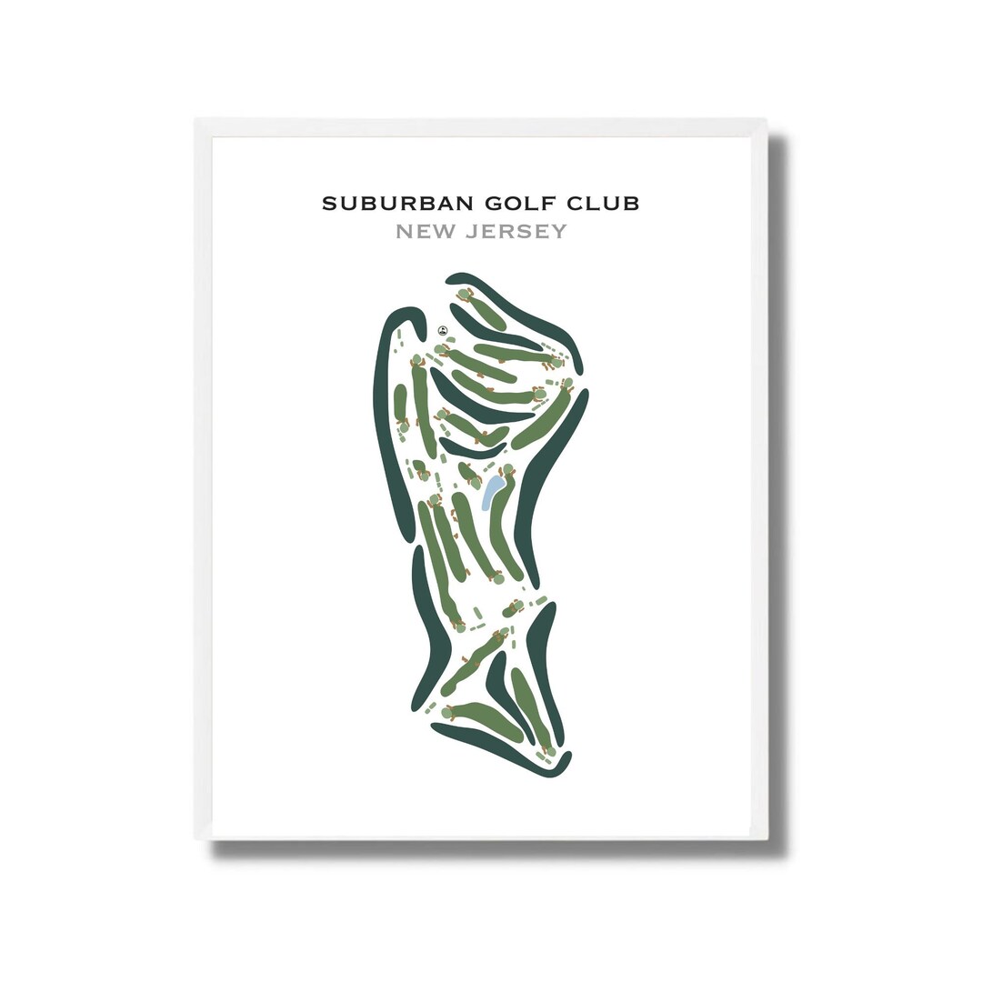 Suburban Golf Club, NJ | Golf Course Map, Golf Map, Golfer Gift for Him ...