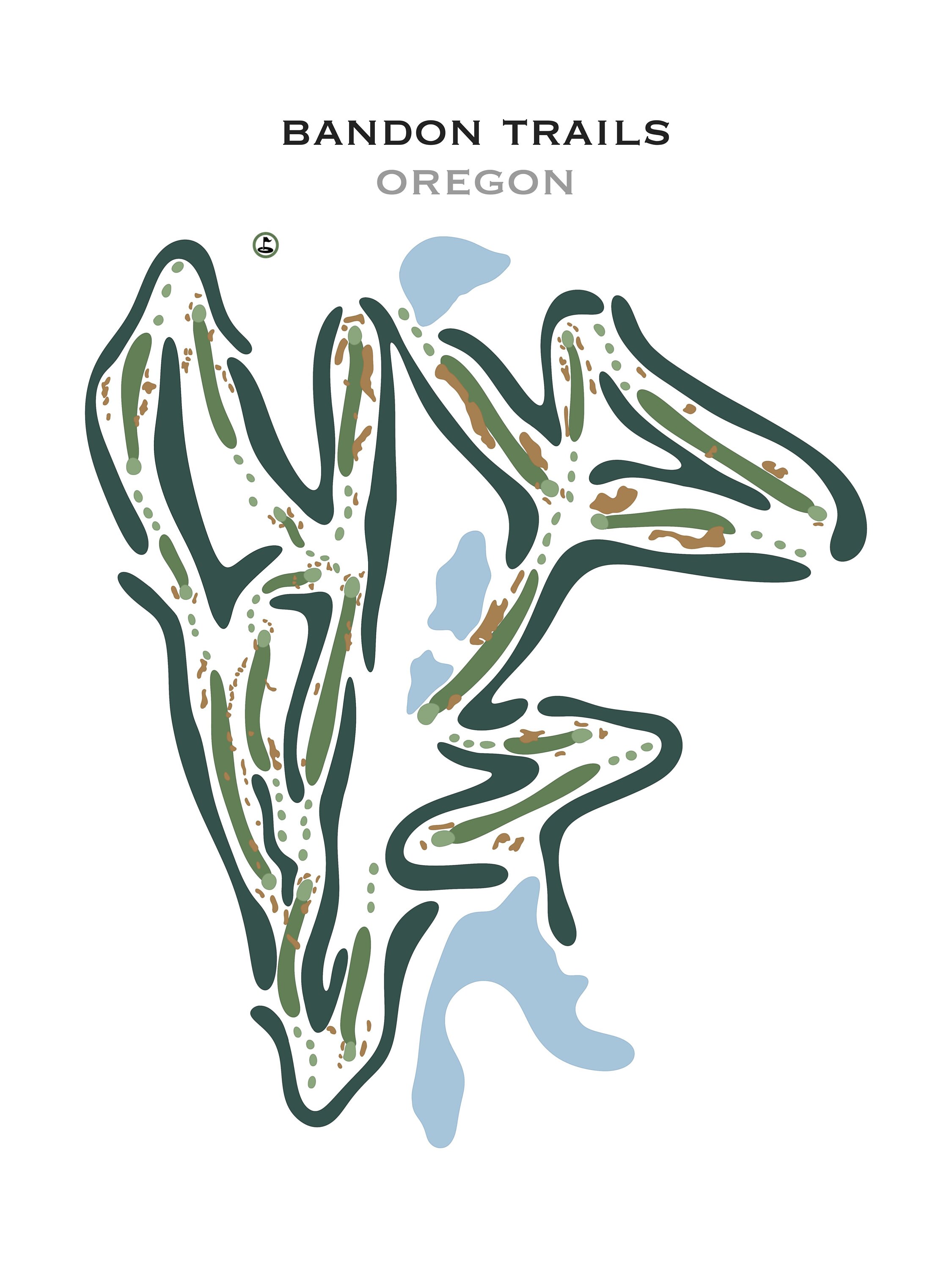 Bandon Trails Oregon Golf Course Map Golf Gifts for Men - Etsy