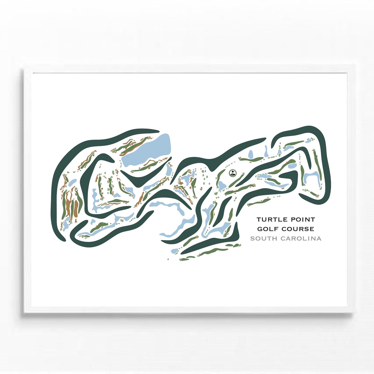 Turtle Point Golf Course SC Golf Course Map Golf Gift - Etsy