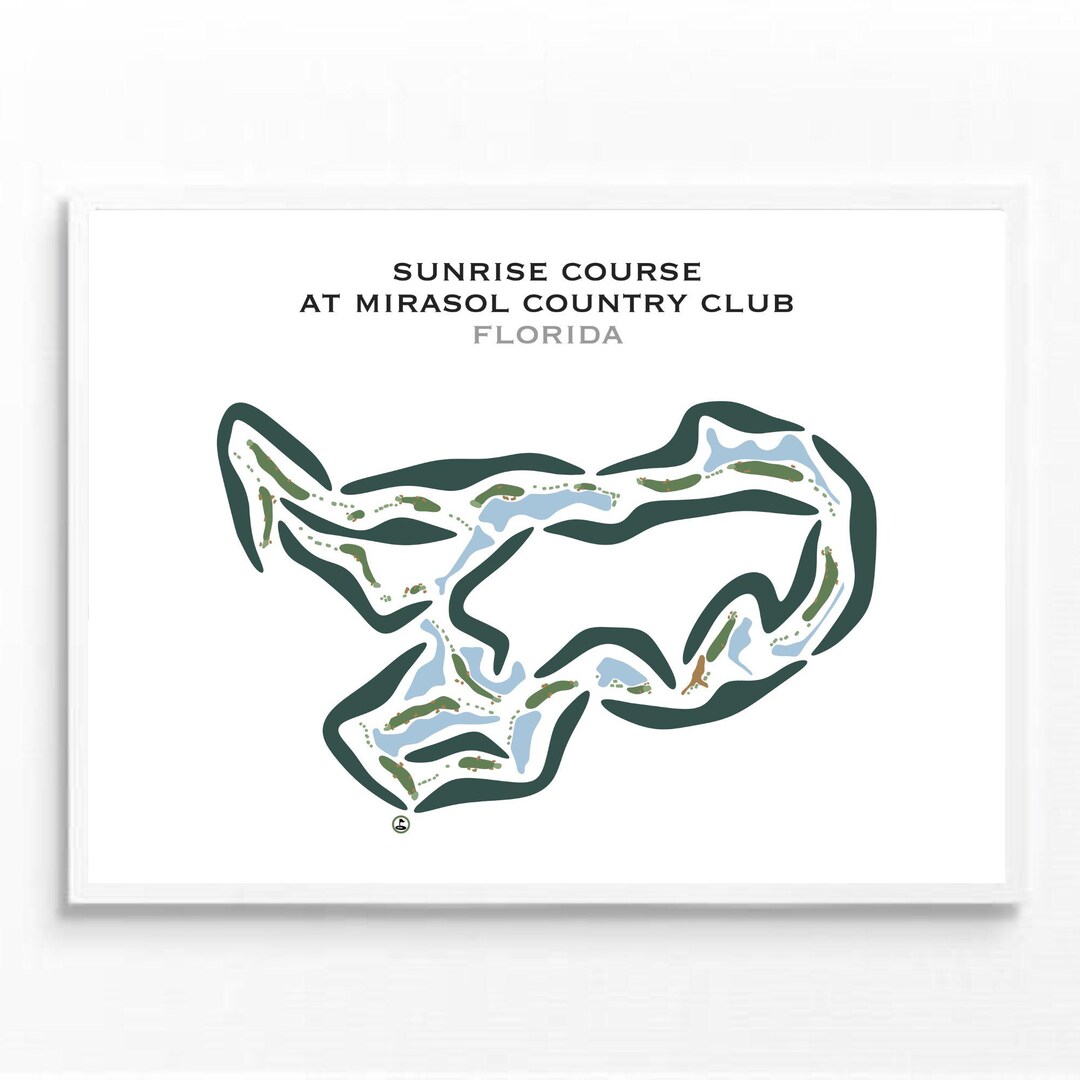 Sunrise Course at Mirasol Country Club, FL | Golf Course Map, Golf Map ...