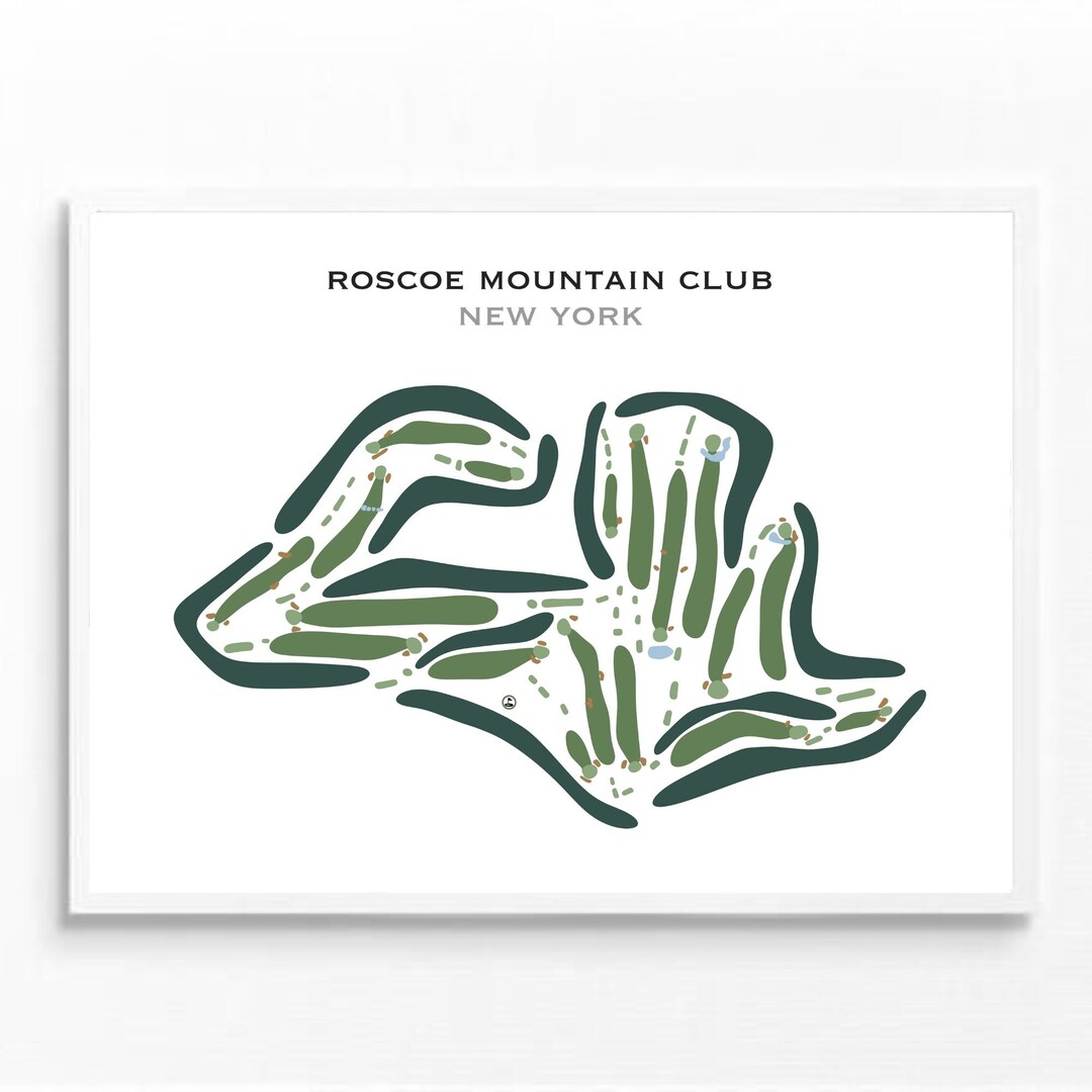 Roscoe Mountain Club, NY Golf Course Map Canvas Art, Golf Gifts for Him ...