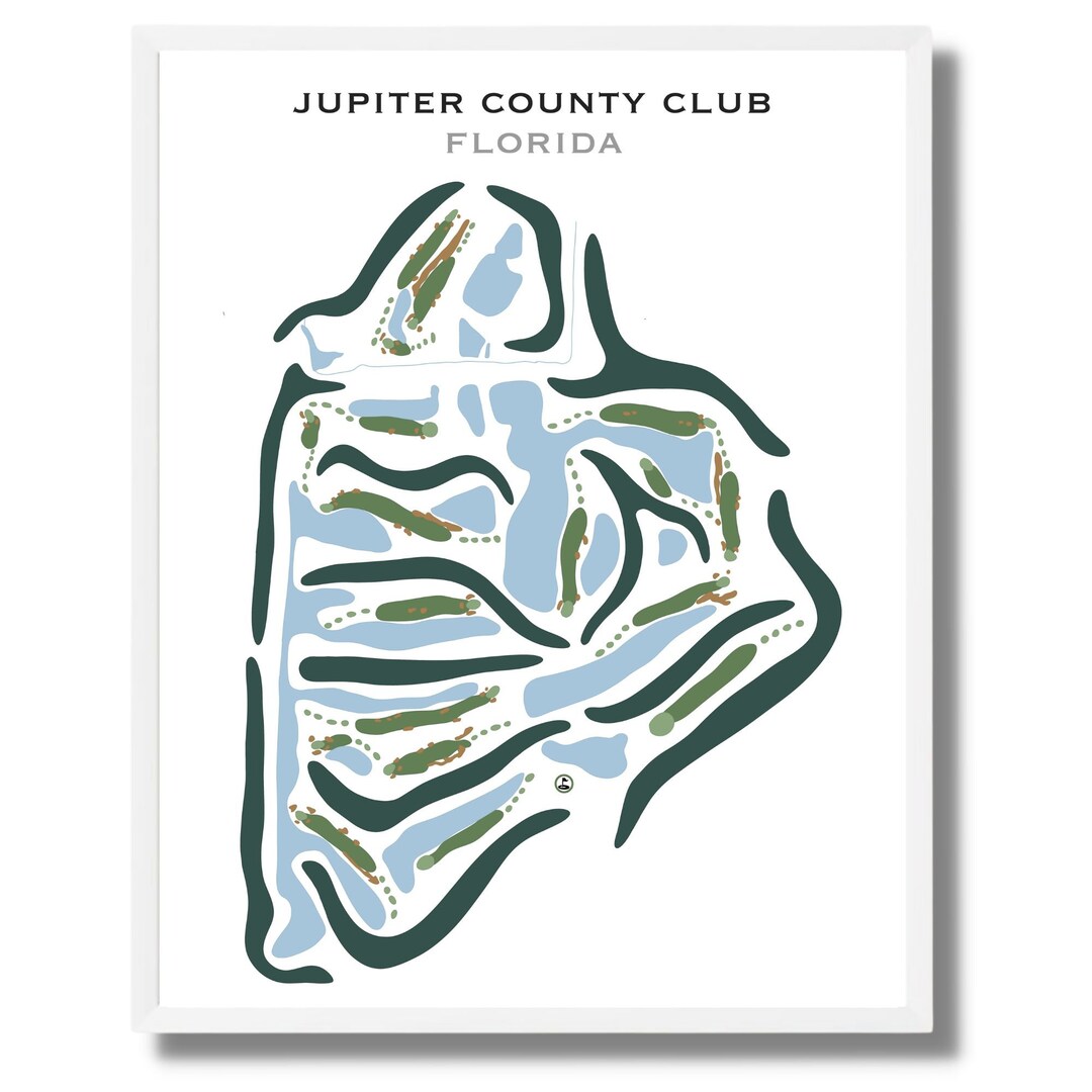 Jupiter Country Club FL Golf Course Map Home Decor Golfer - Etsy