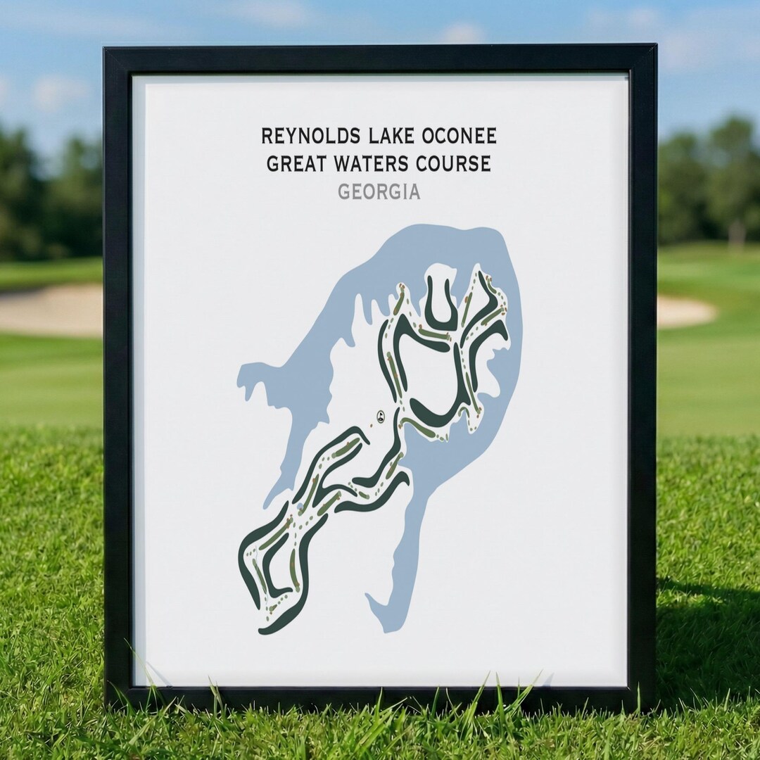 Reynolds Lake Oconee Great Waters, GA Wall Art, Golf Course Map, Golfer ...
