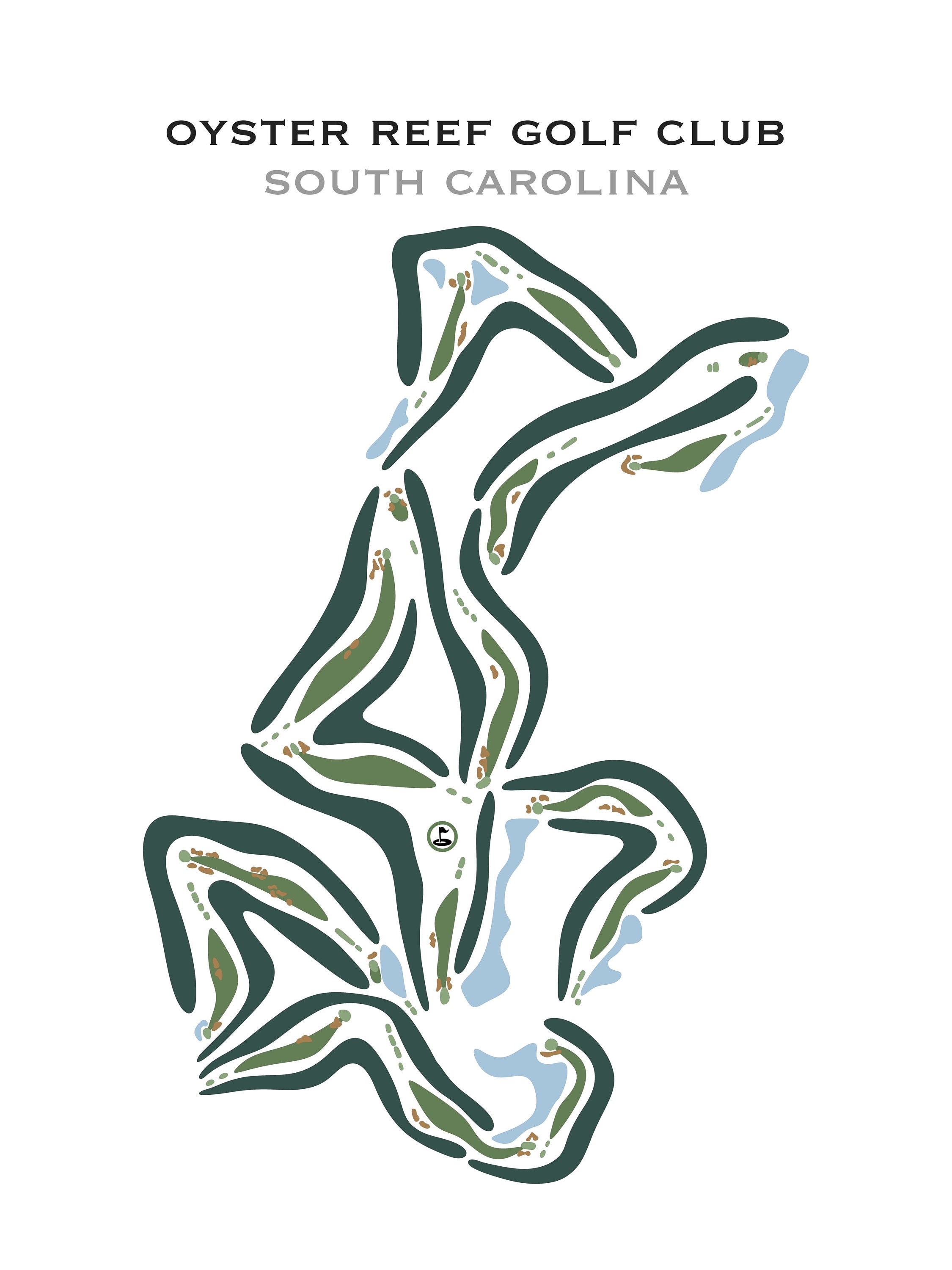 Golf Club Prints Oyster Reef South Carolina Golf Course Map Golf Course ...