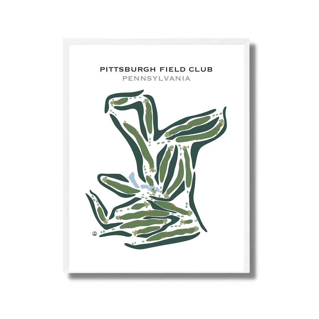 Pittsburgh Field Club, PA | Golf Course Map, Golf Map, Golfer Gift for ...