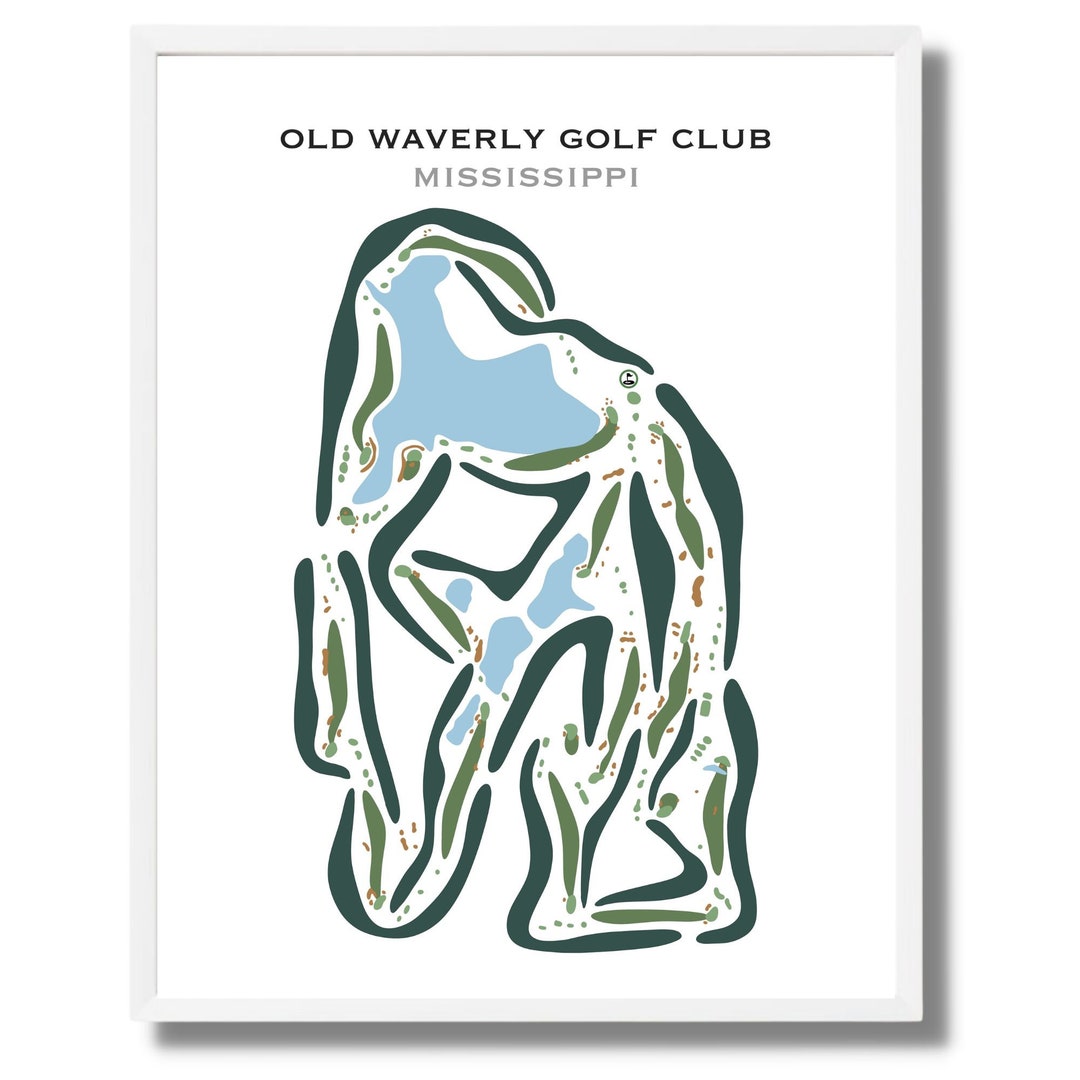 Old Waverly Golf Club Mississippi Golf Course Map Golf - Etsy
