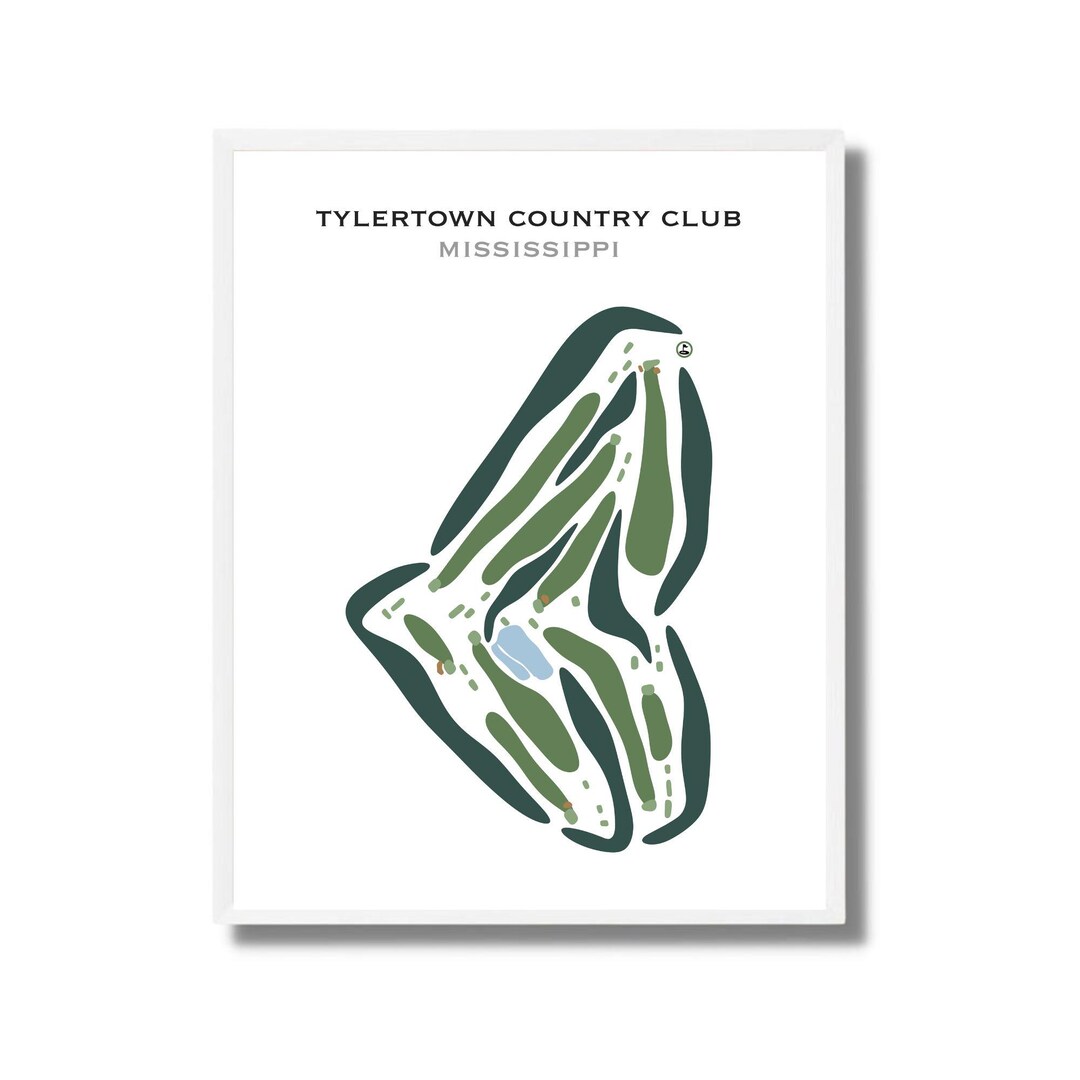 Tylertown Country Club, MS Wall Art | Golf Course Map, Golfer Gift for ...
