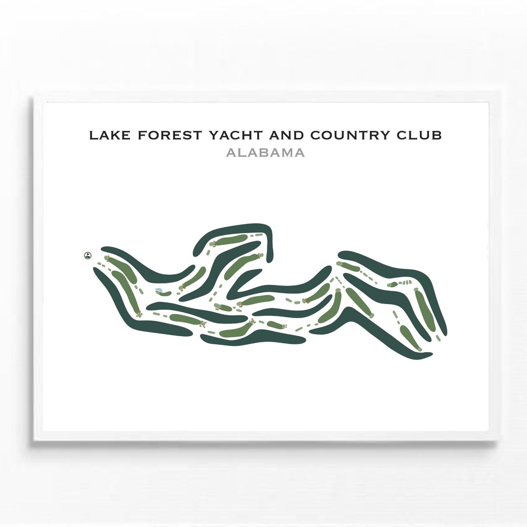 Lake Forest Yacht & Country Club, AL | Golf Course Map, Golfer Gift for ...