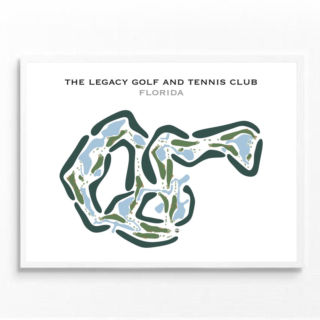 The Legacy Golf & Tennis Club, FL | Golf Course Map, Decor, Golfer Gift ...