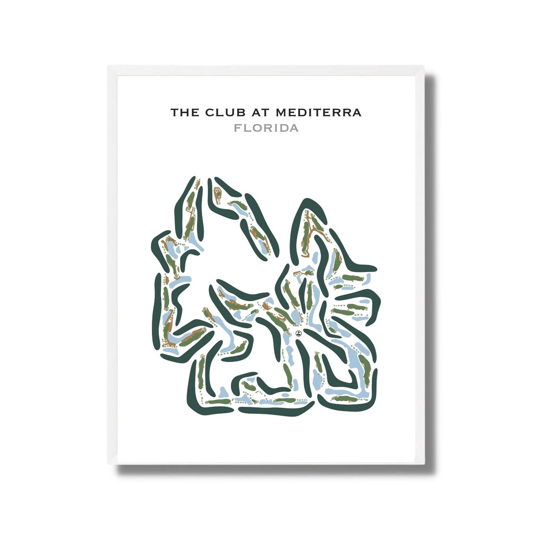 The Club at Mediterra, Florida | Golf Course Map, Golf Map, Golfer Gift ...