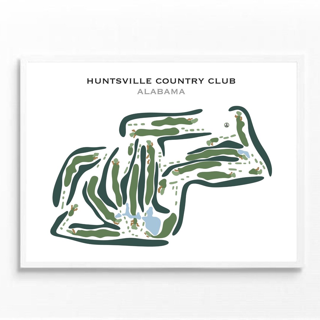 Huntsville Country Club, AL | Golf Course Map, Golf Map, Golfer Gift ...