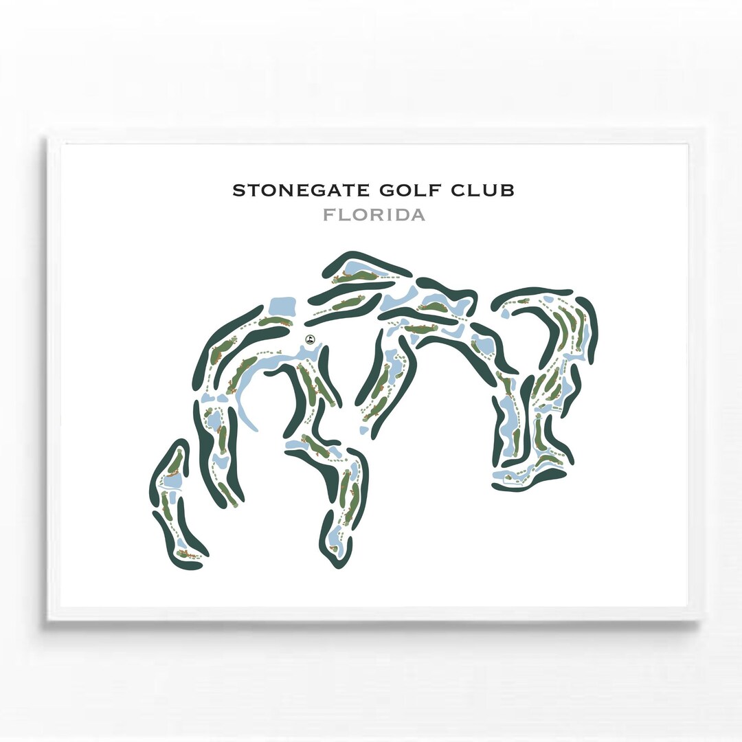 Stonegate Golf Club, Florida Golf Course Map, Golf Map, Golfer Gift for ...