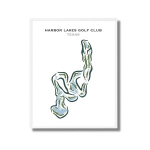 Golf Club Prints- Harbor Lake Texas Golf Course Map | Golf Course Craft ...
