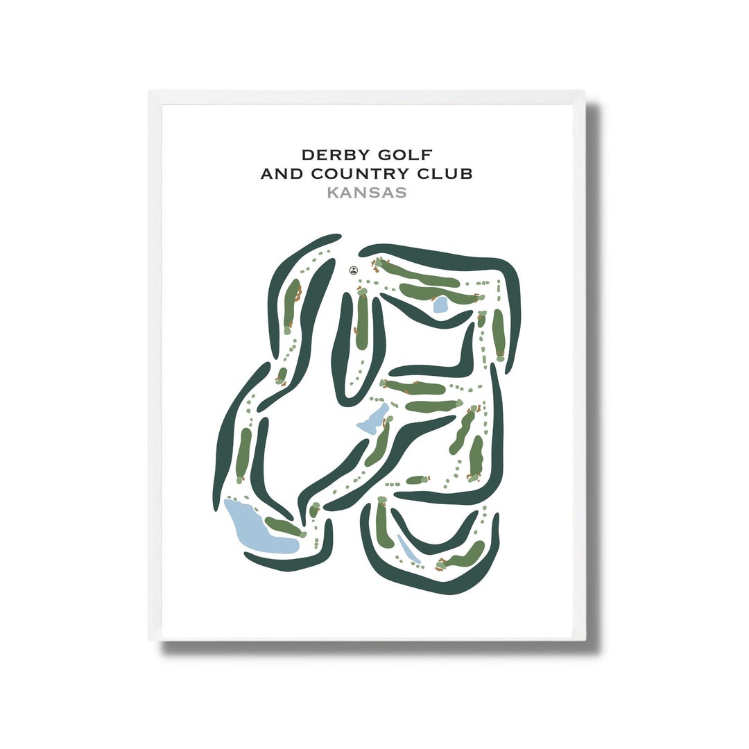 Derby Golf & Country Club, KS | Golf Course Map, Golf Map, Golfer Gift ...
