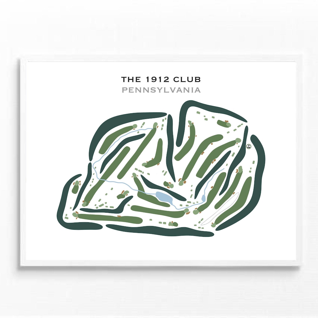 The 1912 Club, Pennsylvania | Golf Course Map, Golf Map, Golfer Gift ...