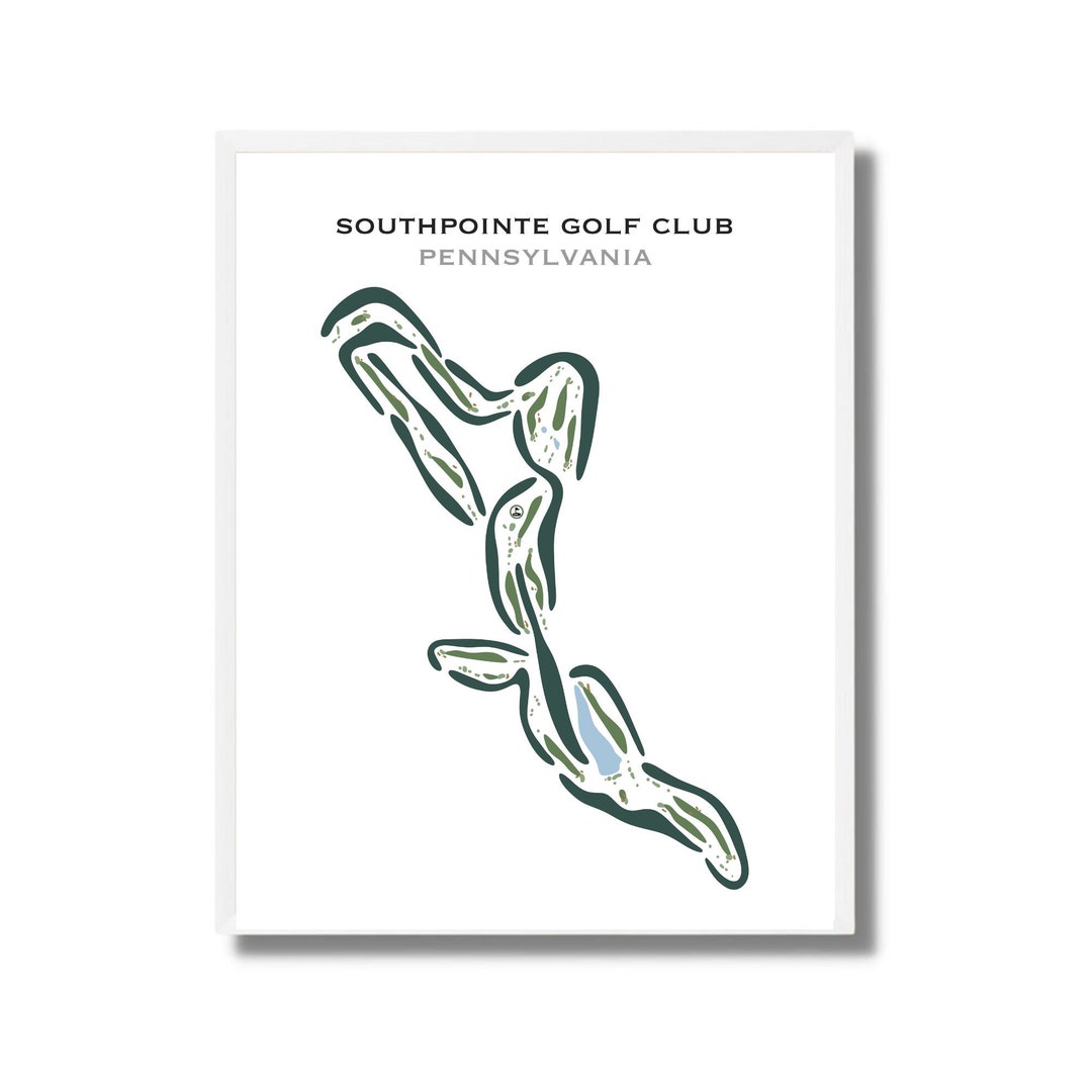 Southpointe Golf Club, Pennsylvania, Golf Course Map, Golf Print, Golf ...