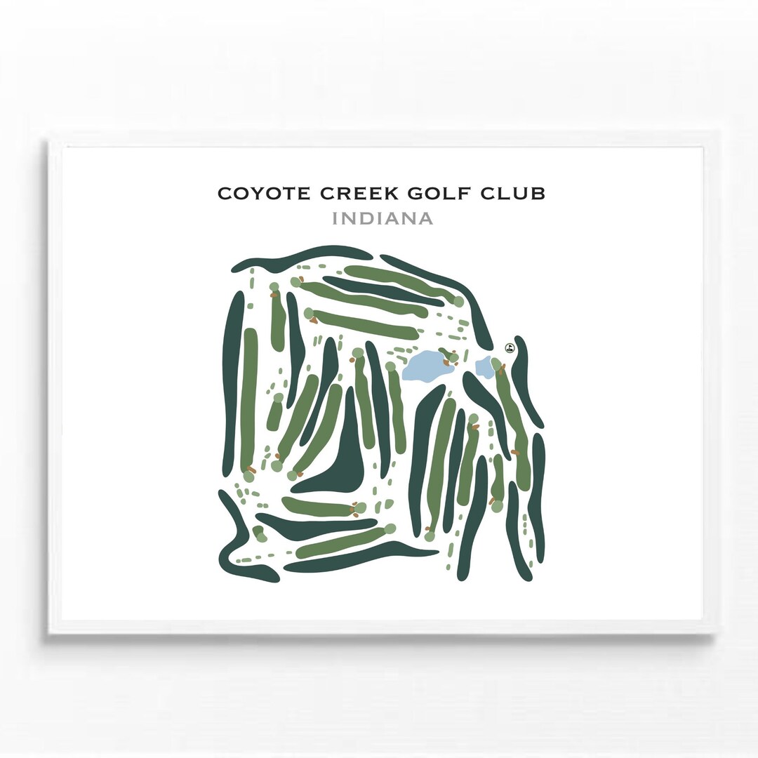 Coyote Creek Golf Club, IN | Golf Course Map, Golf Map,golfer Gift for ...