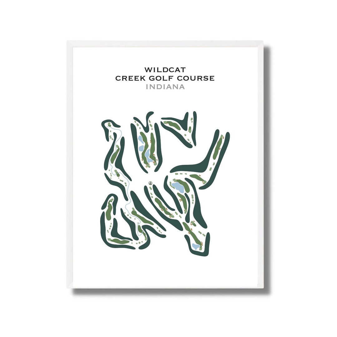 Wildcat Creek Golf Course, IN | Golf Course Map, Decor, Golfer Gift for ...