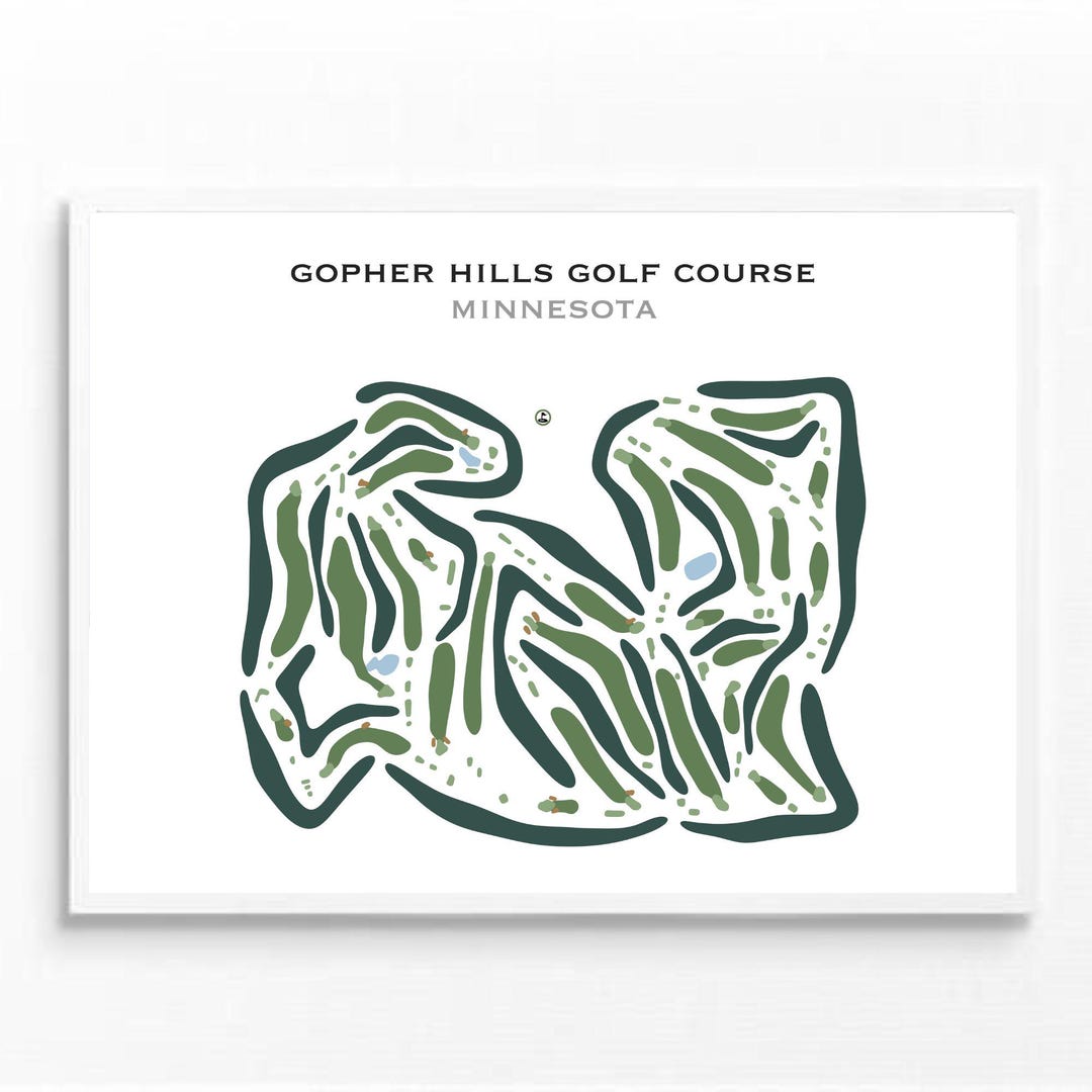 Gopher Hills Golf Course, MN | Golf Course Map, Golf Map, Golfer Gift ...