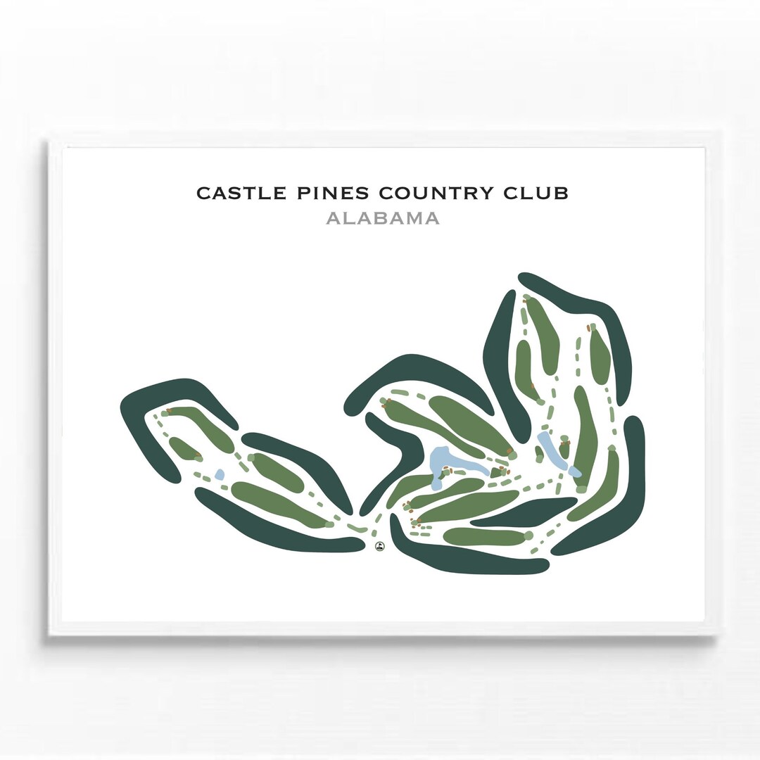 Castle Pines Country Club, AL | Golf Course Map, Golf Map, Golfer Gift ...