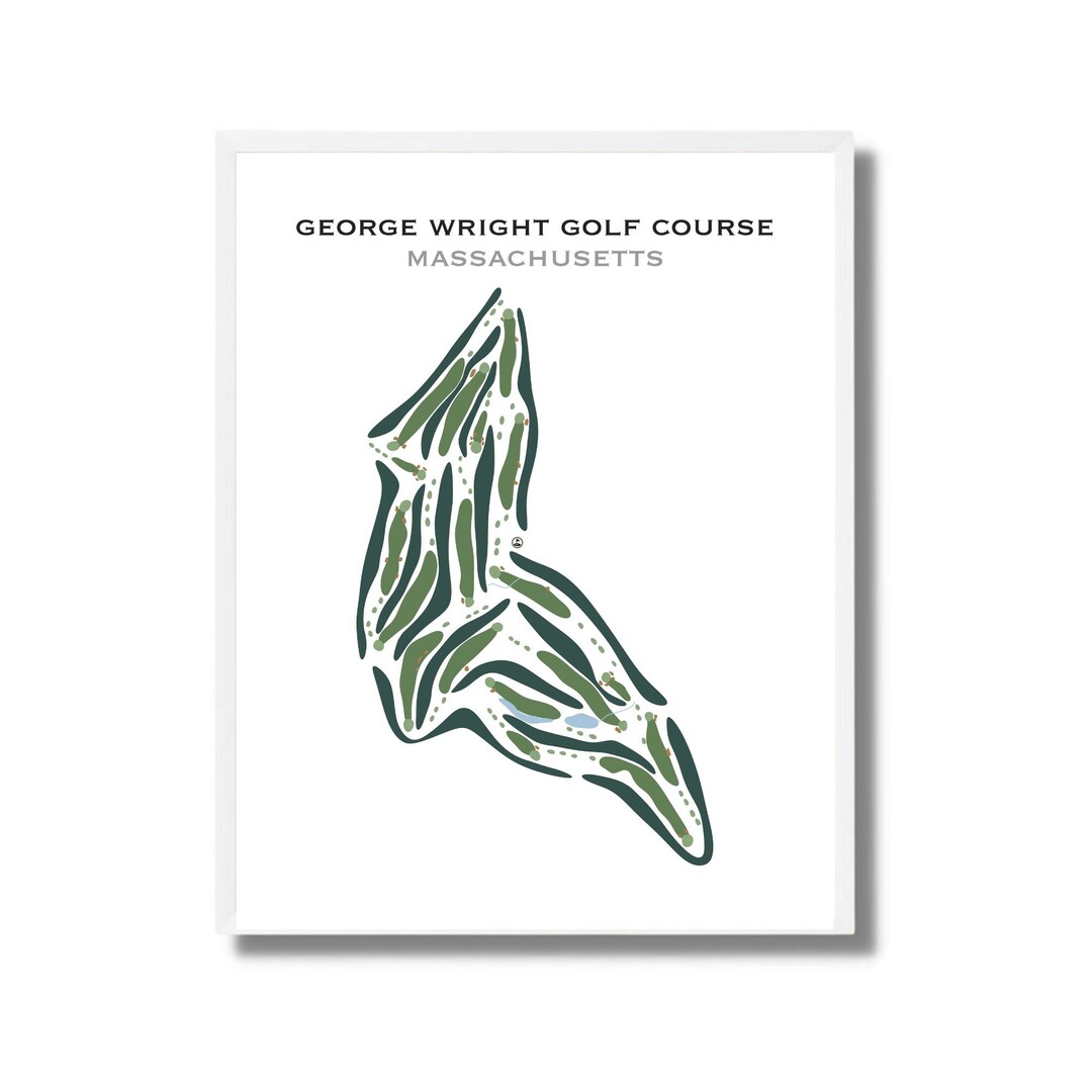 George Wright Golf Course, MA Golf Course Map Canvas Art, Golf Gifts for Him, Golf Club Décor ...