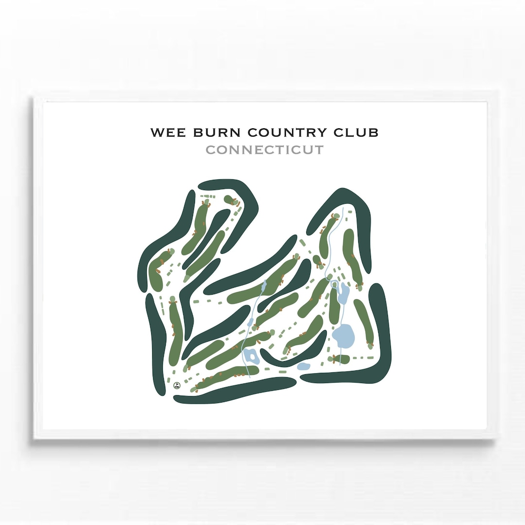 Wee Burn Country Club, CT | Golf Course Map, Golf Map, Golfer Gift for ...