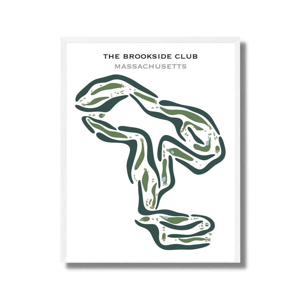 The Brookside Club, MA | Golf Course Map, Golf Map, Golfer Gift for Him ...