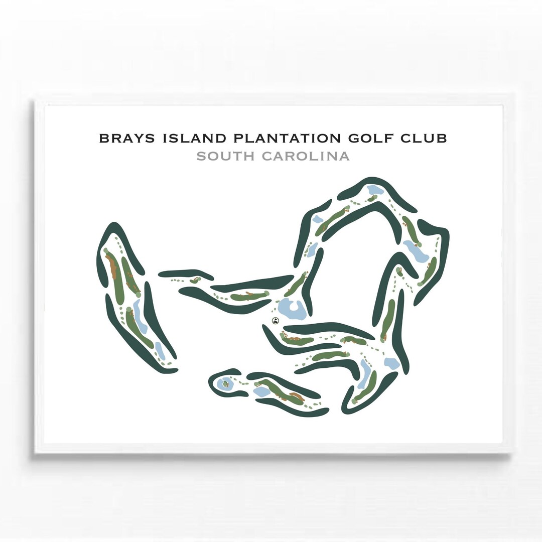 Brays Island Plantation & Golf Club, SC | Golf Course Map, Golfer Gift ...