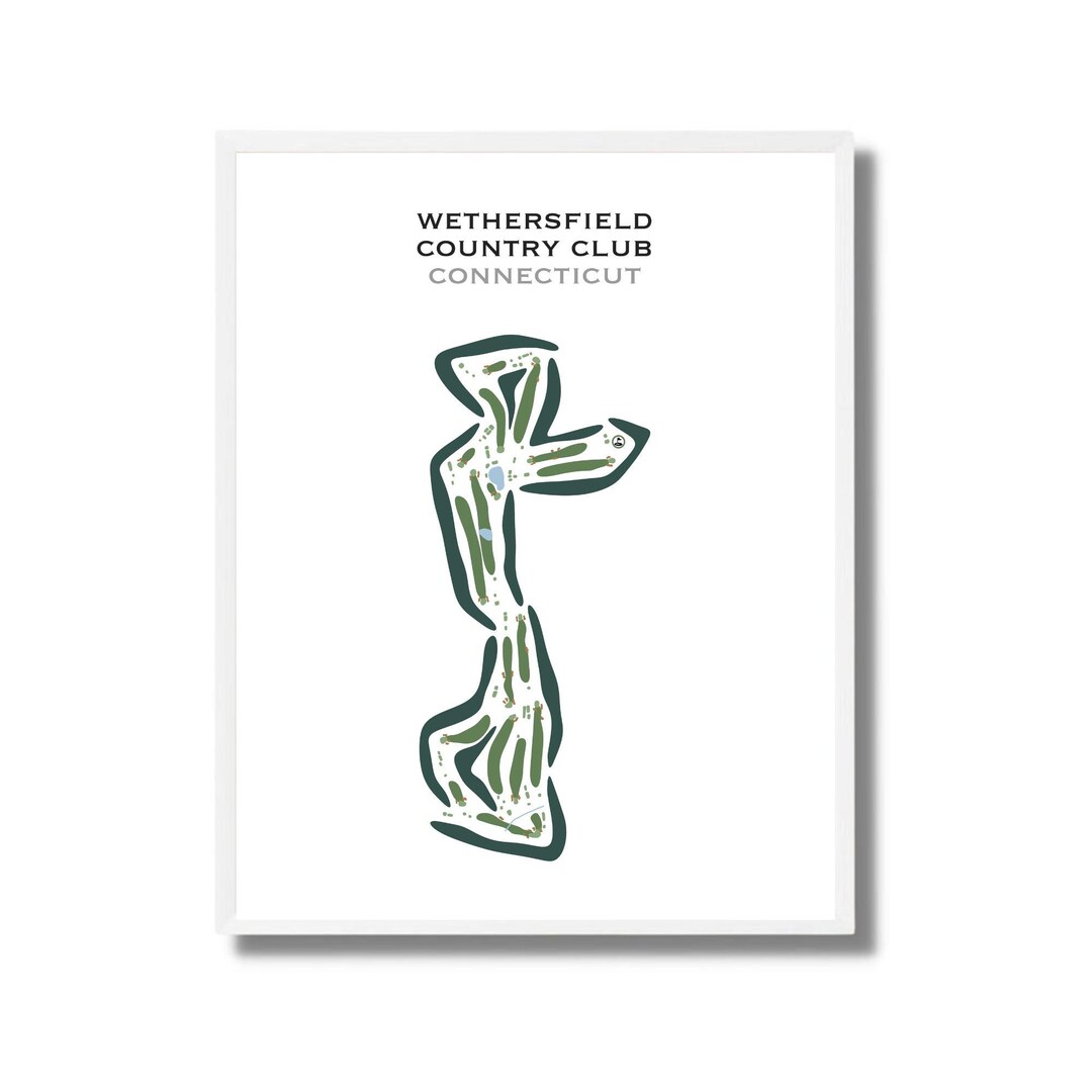 Wethersfield Country Club, CO Golf Course Map Wall Art, Golfer Lover ...