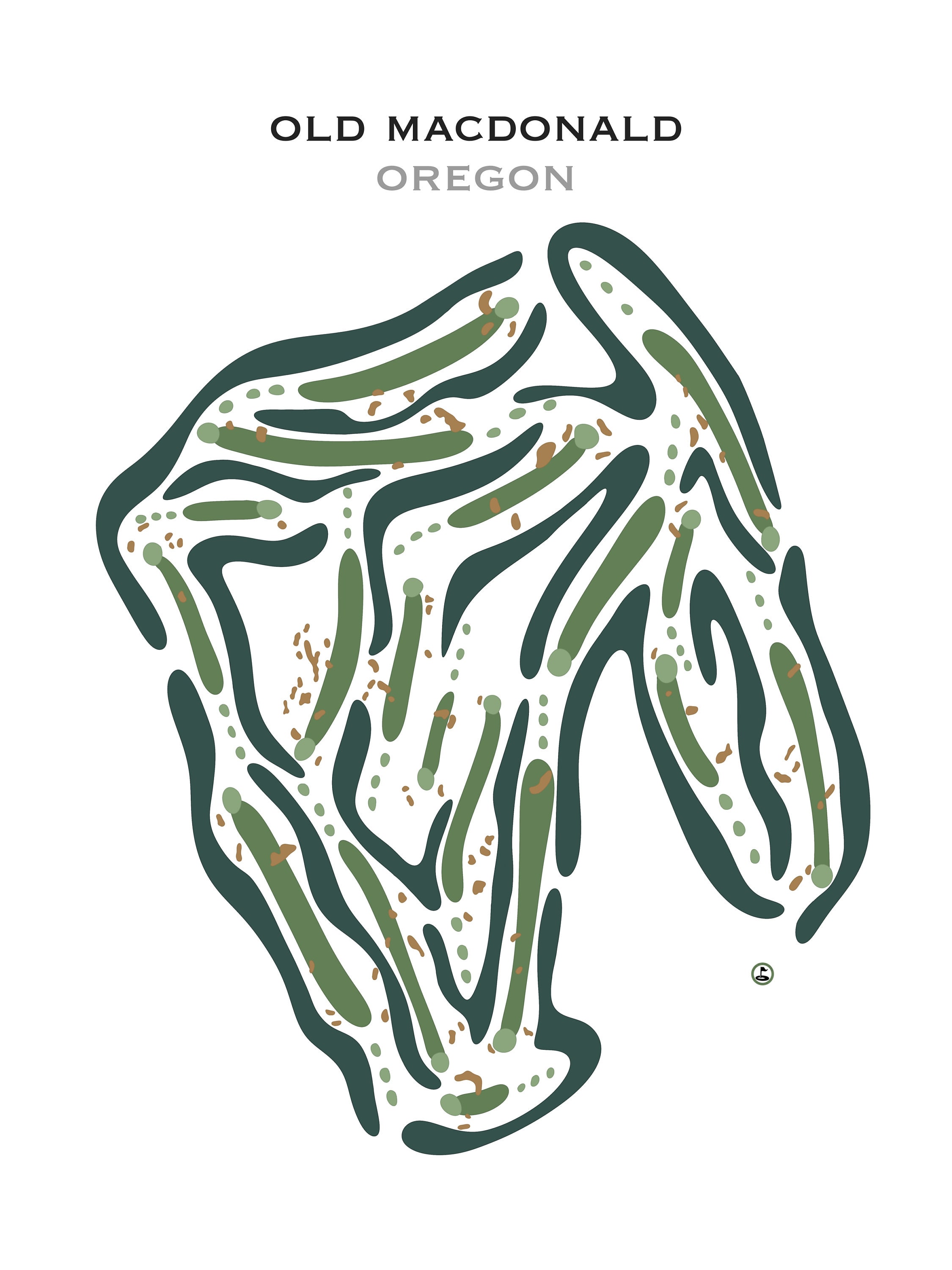 Old Macdonald, Oregon Golf Course Map, Home Decor, Golfer Gift for Him ...