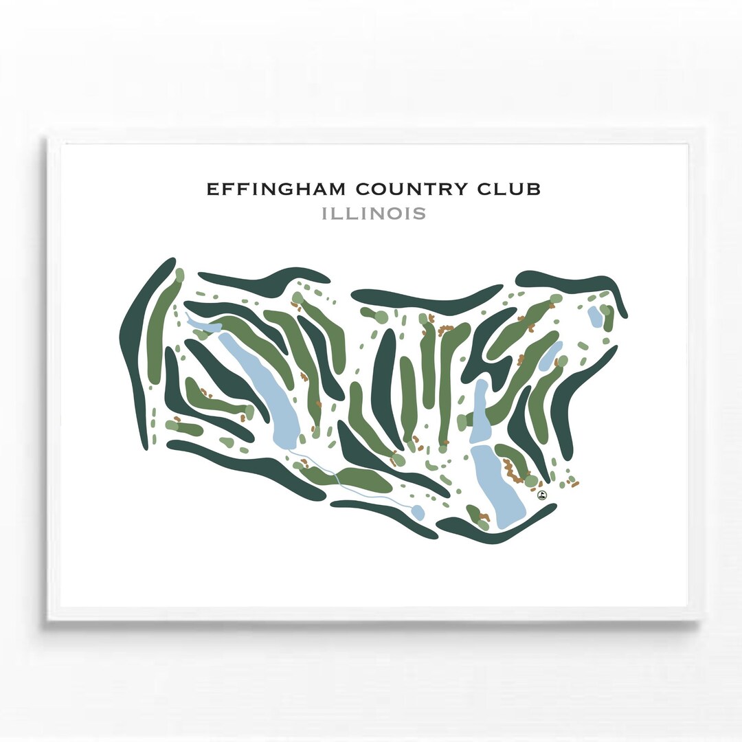 Effingham Country Club, IL | Golf Course Map, Golf Map, Golfer Gift for ...