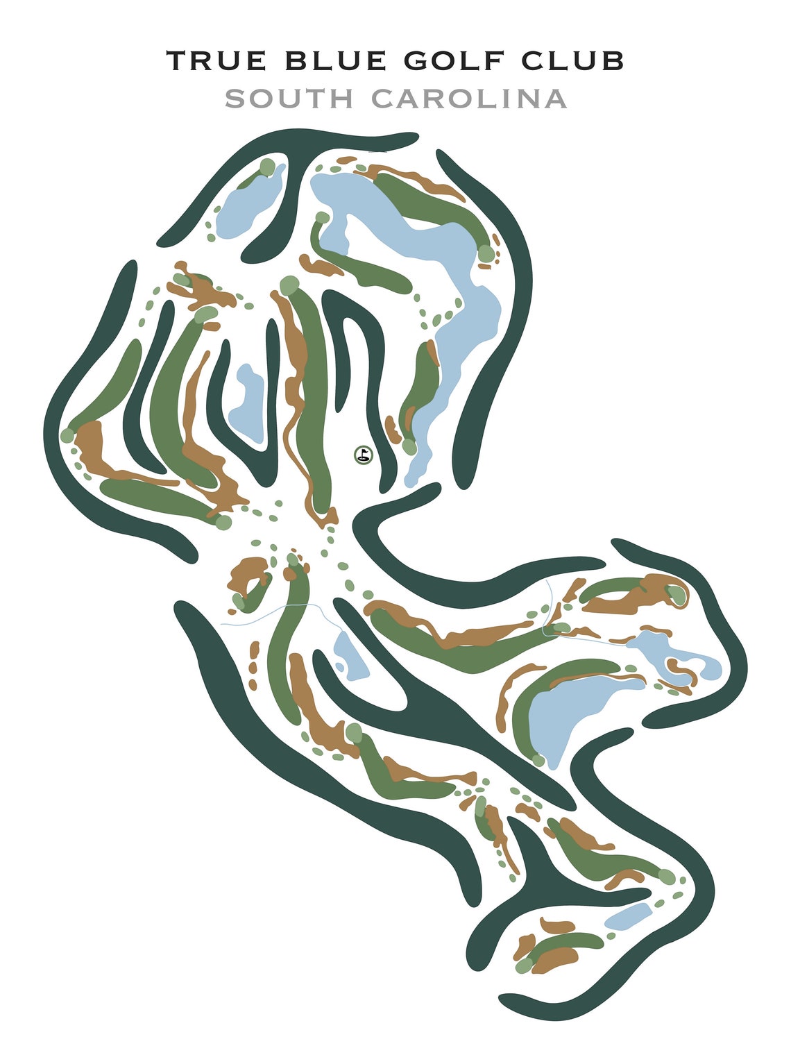True Blue Golf Club SC Golf Course Map Home Decor Golfer - Etsy