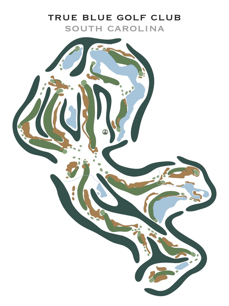 True Blue Golf Club SC Golf Course Map Home Decor Golfer - Etsy