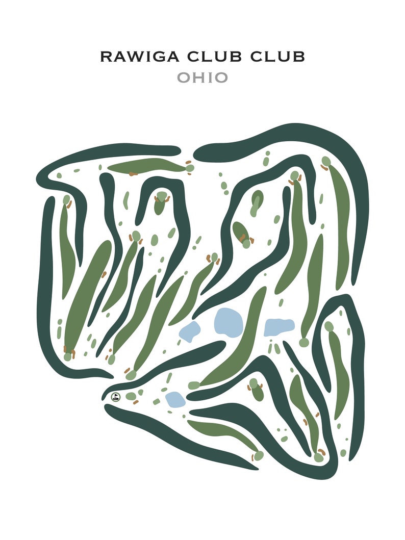 Rawiga Golf Club Ohio Golf Course Map Home Decor Golfer - Etsy