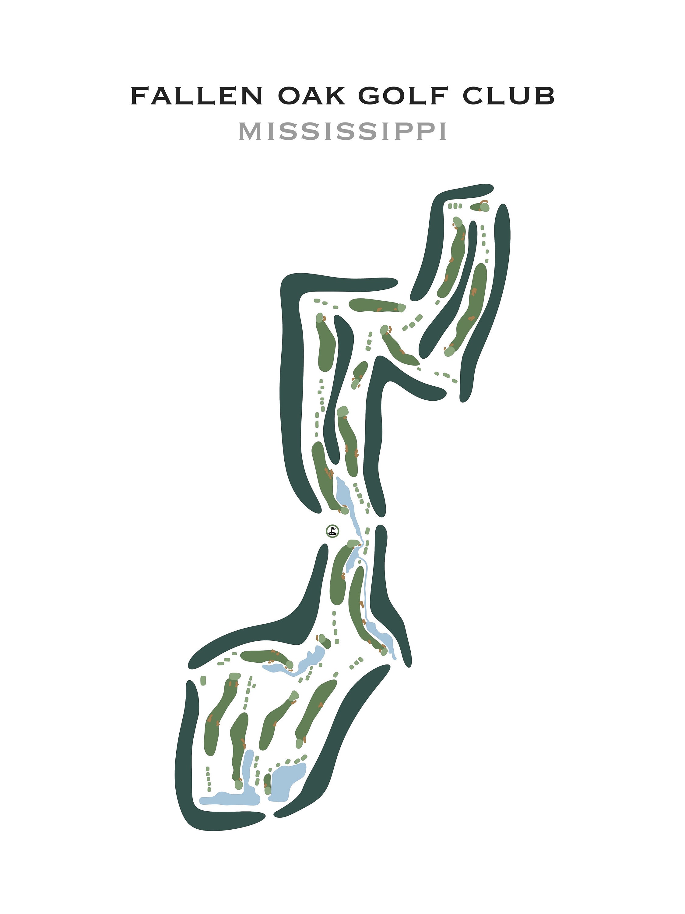 Fallen Oak Golf Club MS Golf Course Map Home Decor Golfer - Etsy