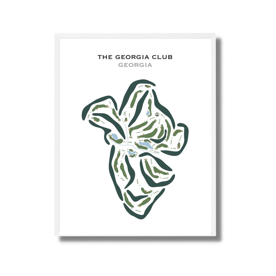 The Georgia Club, Georgia | Golf Course Map, Golf Map, Golfer Gift for ...