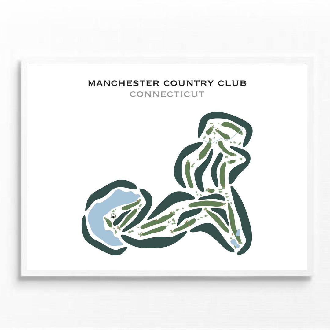 Manchester Country Club, CT | Golf Course Map, Golf Map, Golfer Gift ...