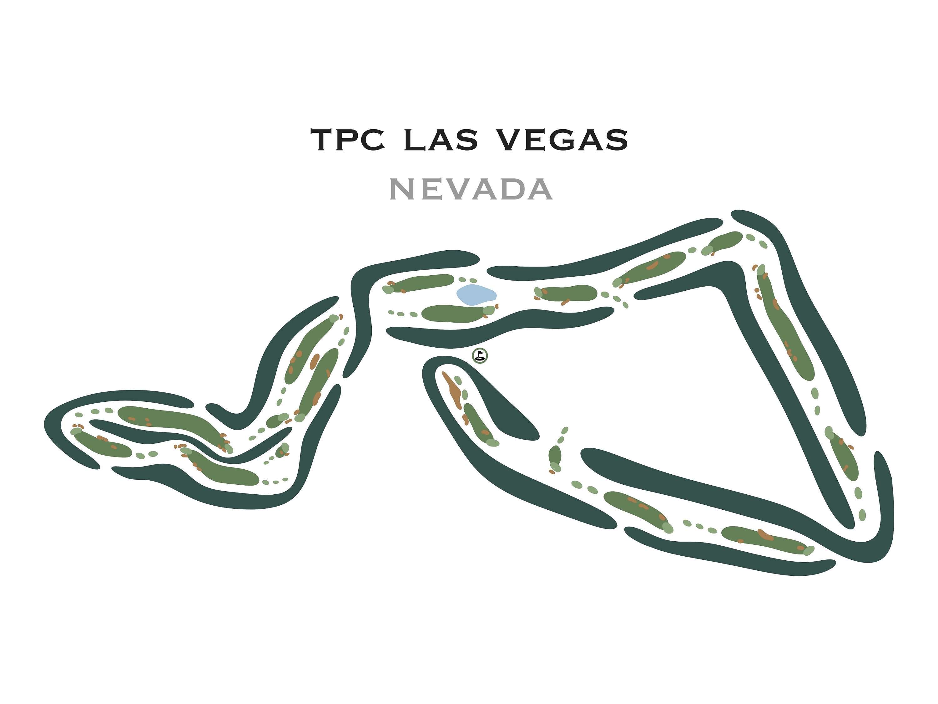 TPC Las Vegas Nevada Golf Course Map Home Decor Golfer - Etsy