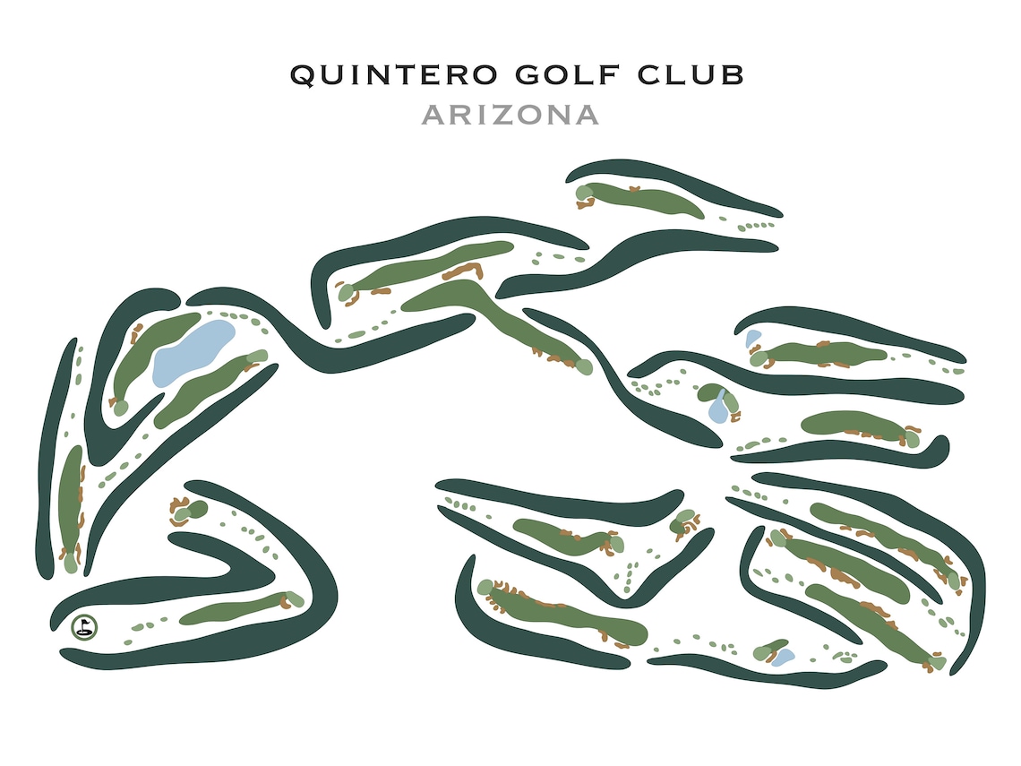 Quintero Golf Club Arizona Golf Course Map Custom Golf Map - Etsy