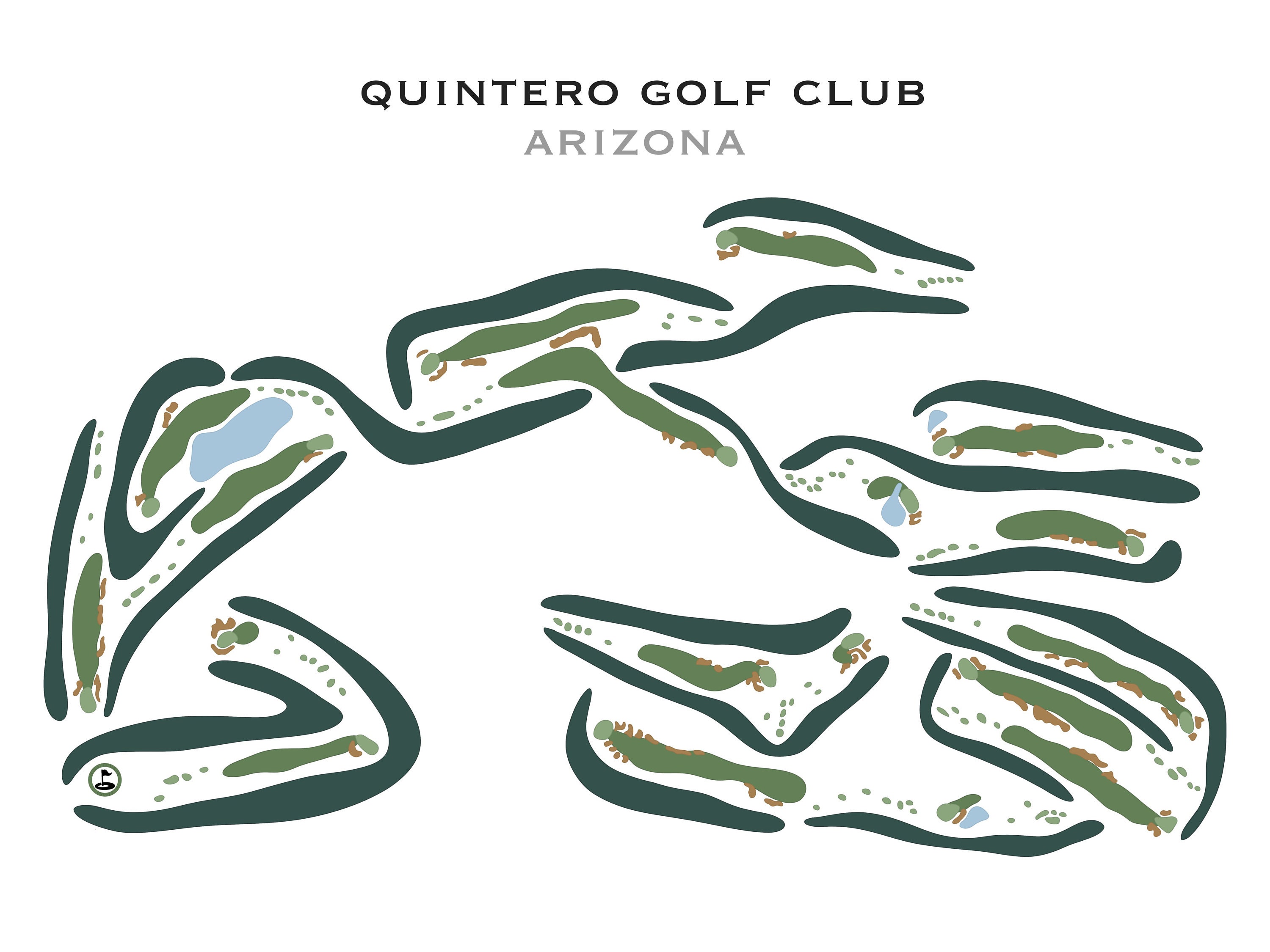 Quintero Golf Club Arizona Golf Course Map Custom Golf Map - Etsy